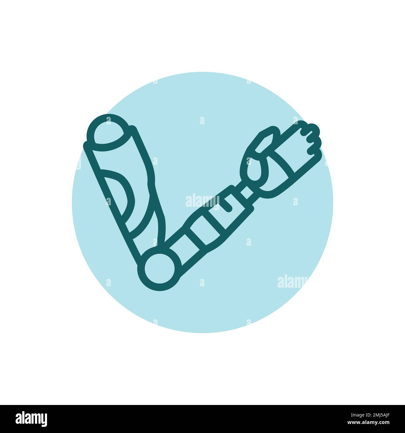 Bio artificial hand color line icon. Disability. Isolated vector ...