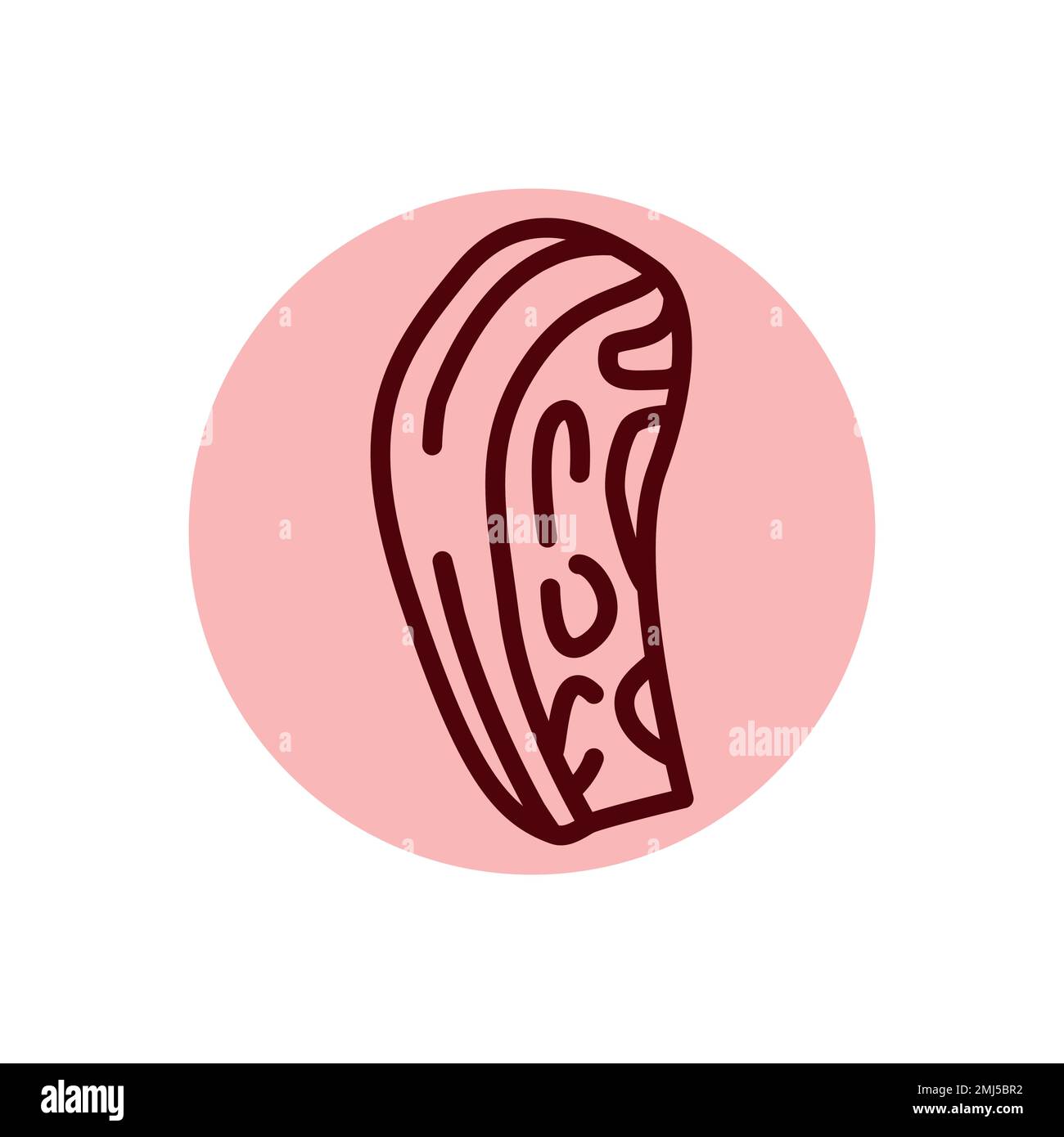 Beef brisket color line icon. Cutting meat. Pictogram for web page ...