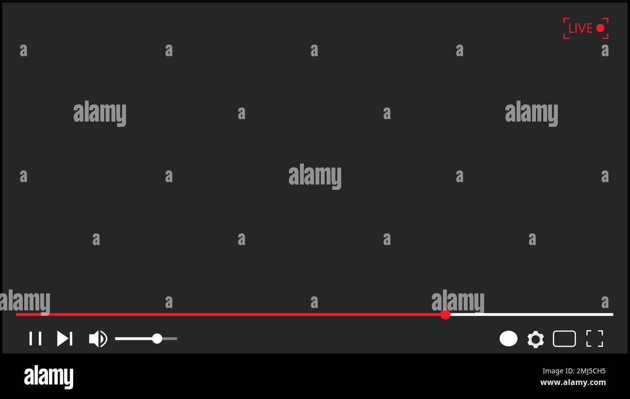 Multimedia video player frame template. Live video streaming ...
