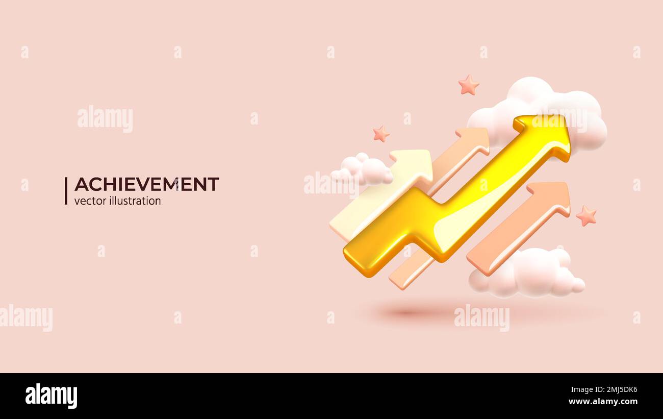 Business Arrow Target Direction - 3D Concept to Success. Realistic 3d ...