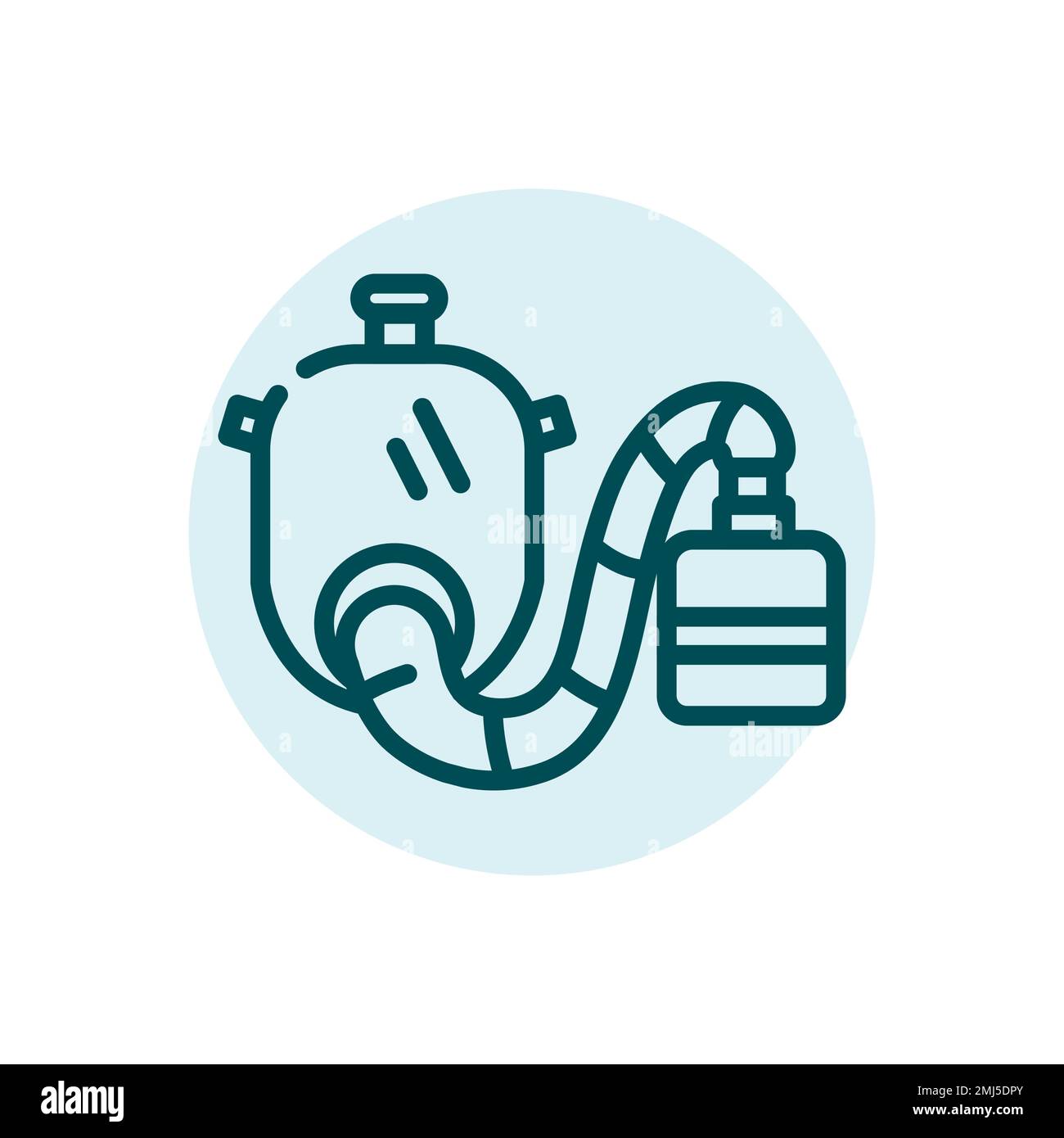 Respirator mask black line icon. Oxygen breathing apparatus Stock ...