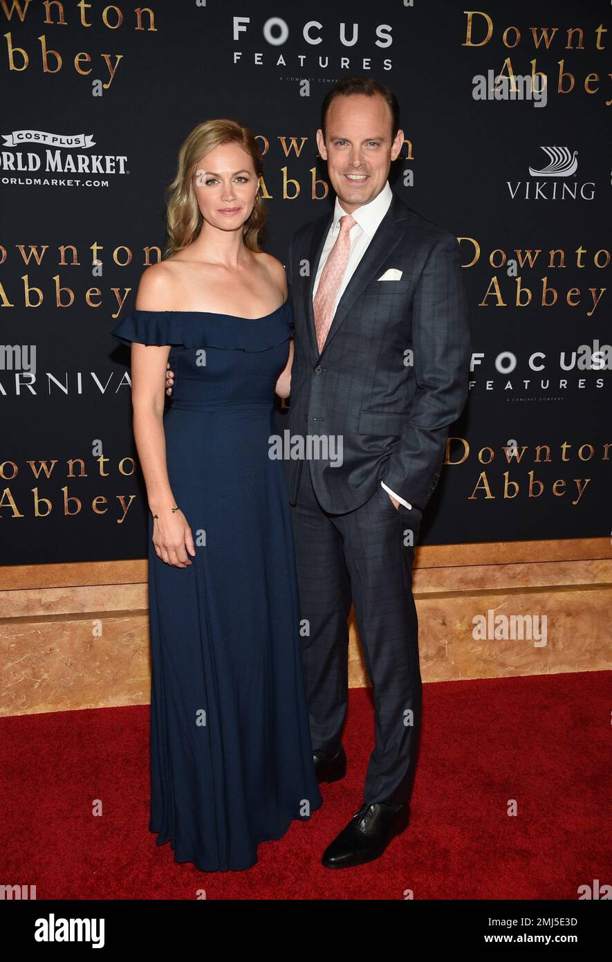 Actor Harry Hadden-Paton, right, and wife Rebecca Night attend the ...