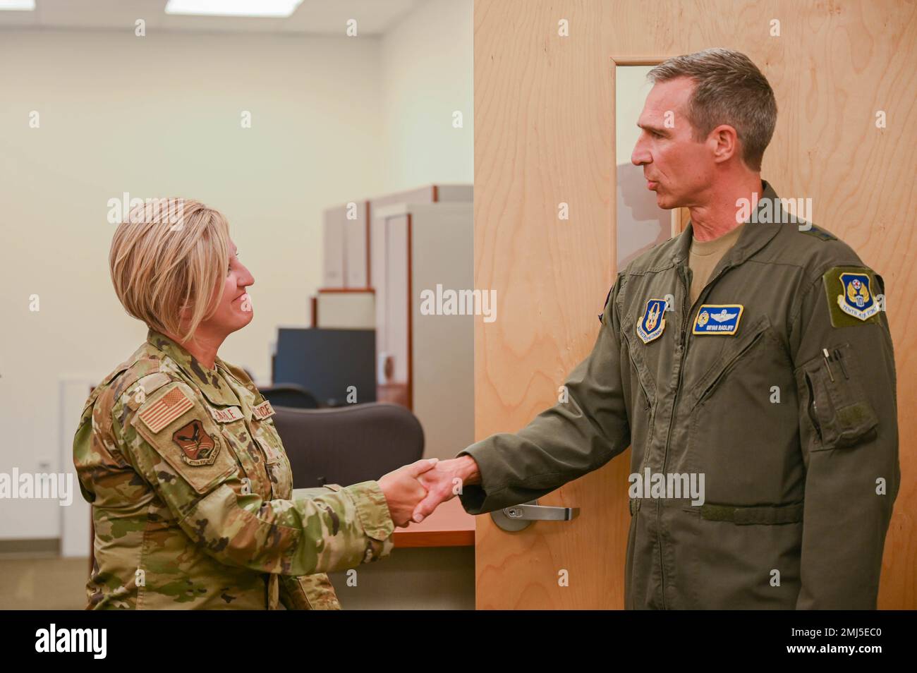 Maj. Gen. Bryan Radliff, 10th Air Force commander, coins Master Sgt ...