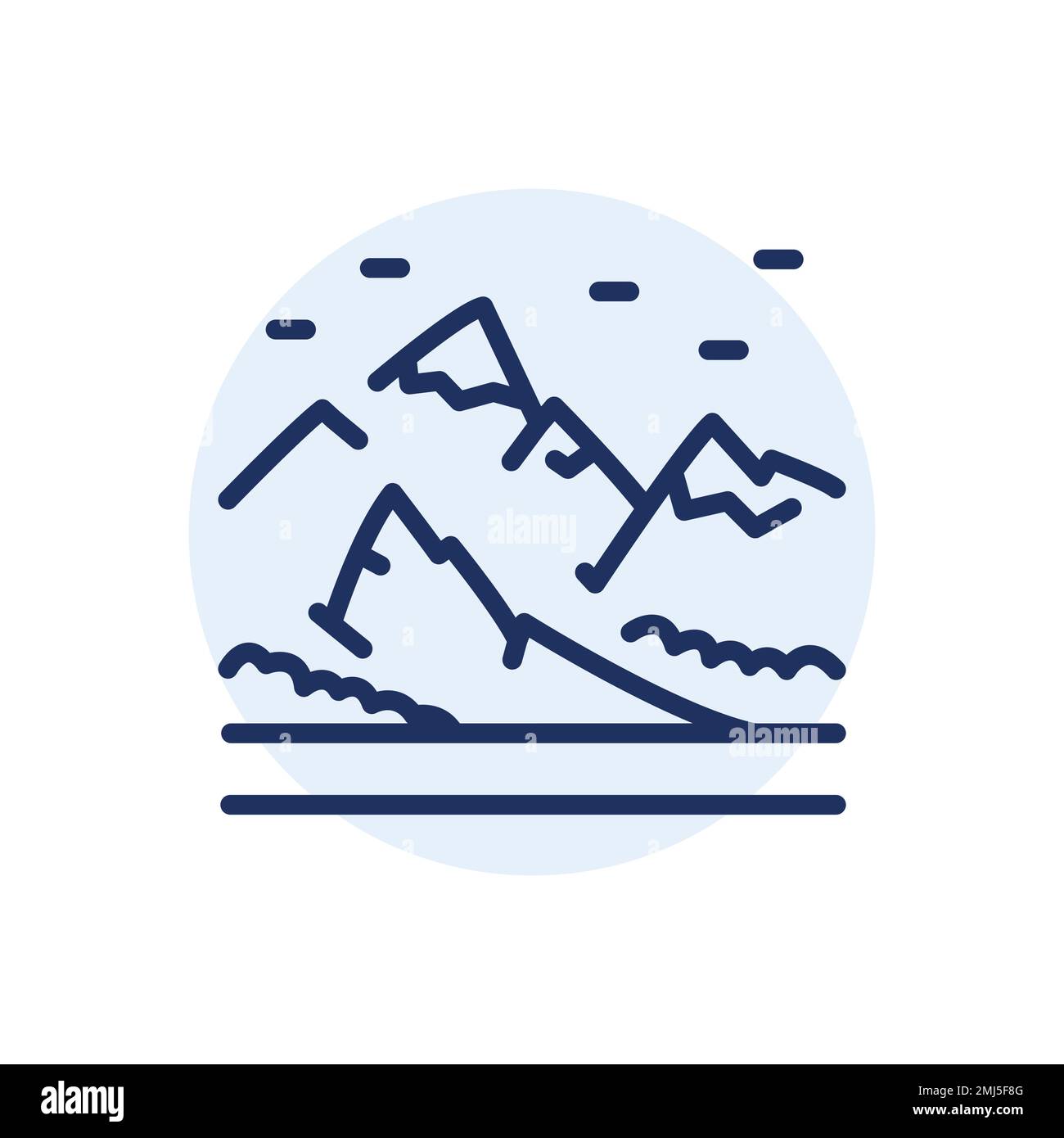 Rocks land black line icon. Nature landscape. Pictogram for web page ...