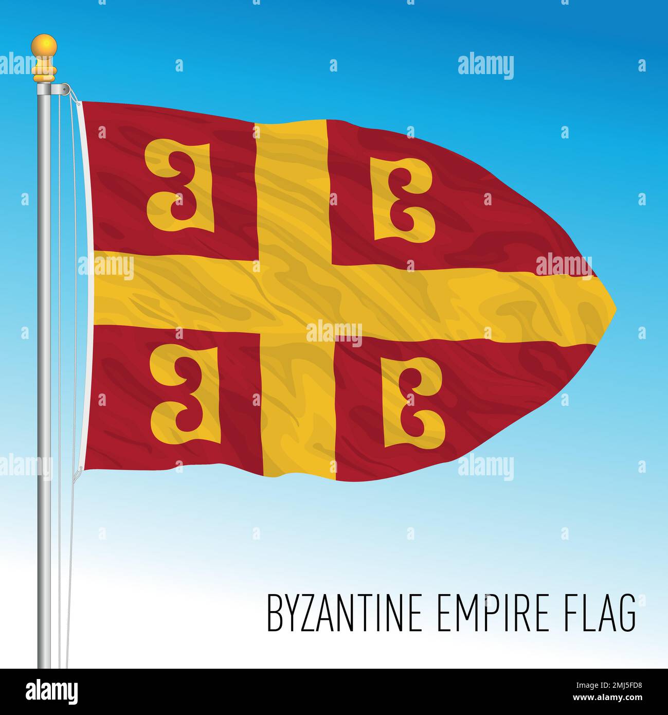 Byzantine Empire flag, ancient european country, vector illustration ...