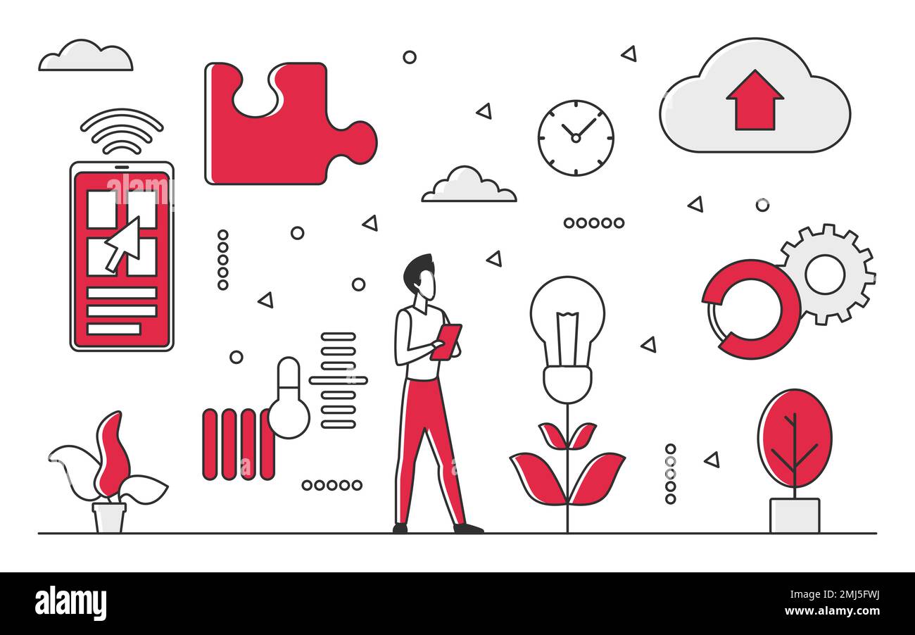 Smart innovative technology. Modern control system, automation services ...