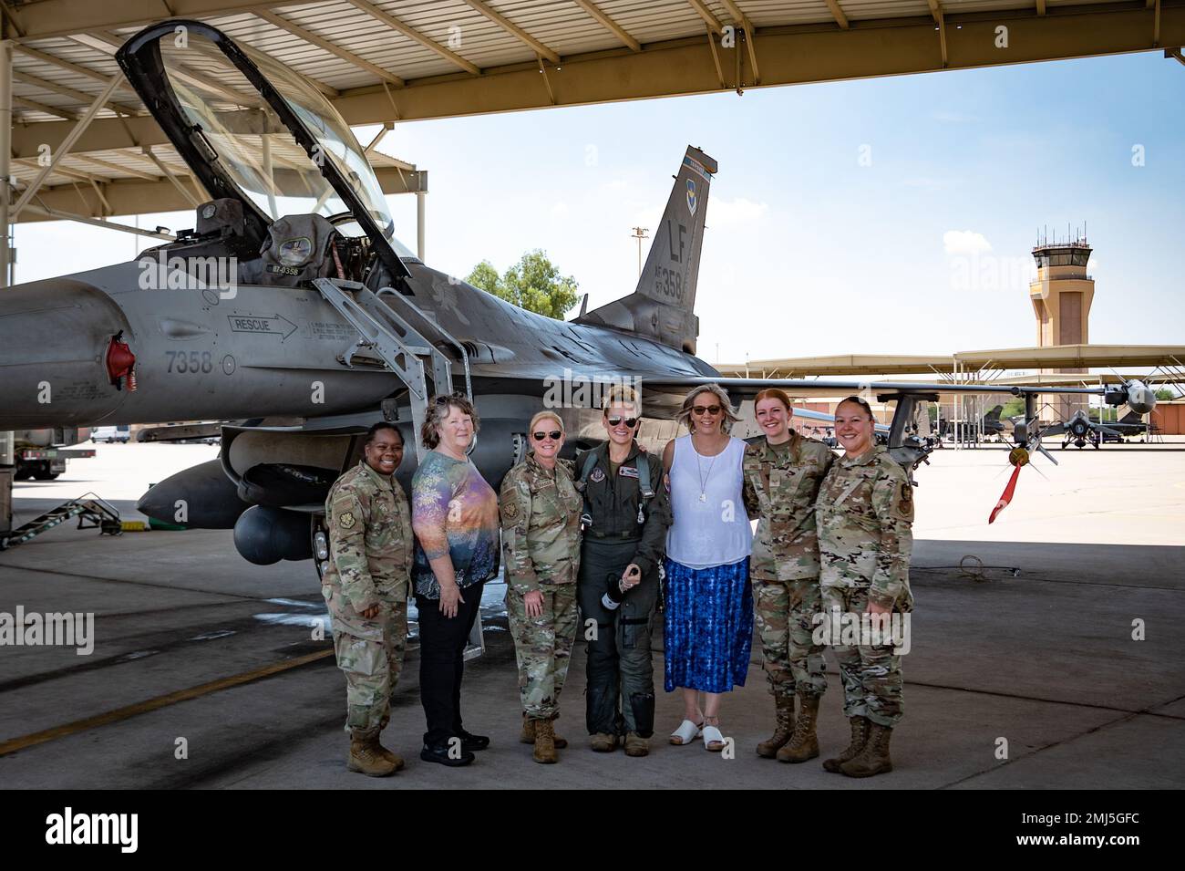 [Center] U.S. Air Force Col. Trena Savageau, former 944th Fighter Wing ...