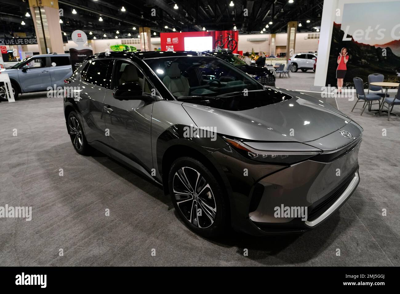 The Toyota bZ4X displayed at the Philadelphia Auto Show, Friday, Jan ...