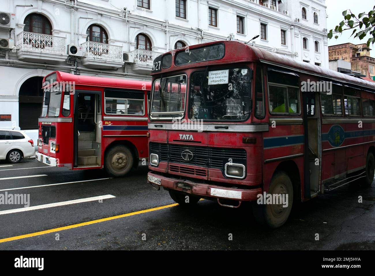 Tata bus, public transport, Kandy city, Central Province, Srí Lanka ...