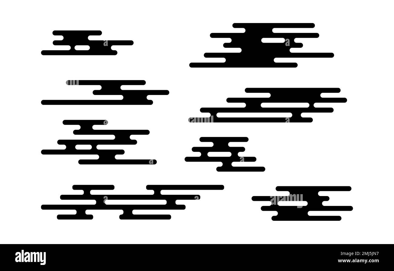 Traditional asian clouds. Chinese and Japanese cloudy design ...