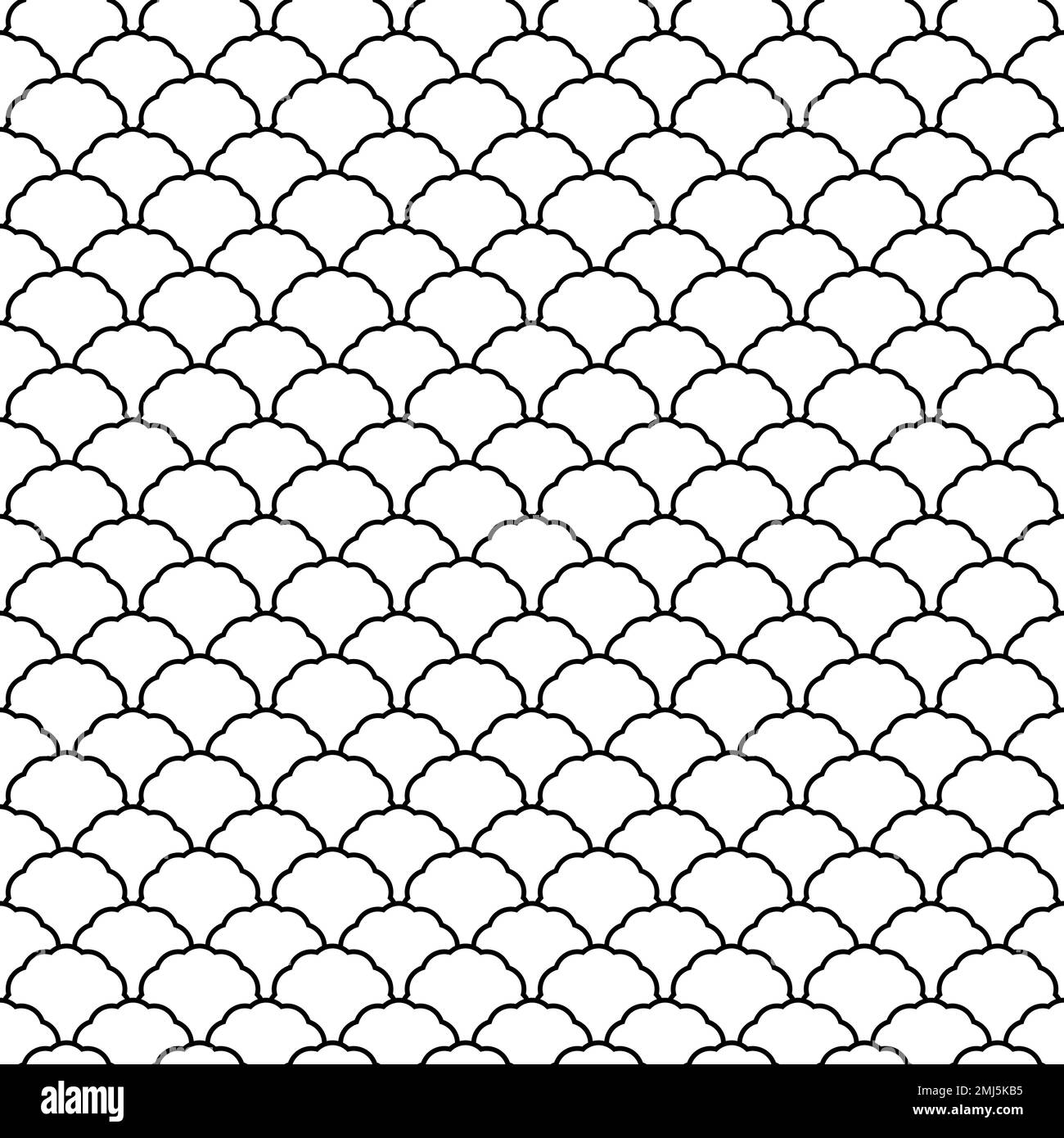 Fish scale seamless pattern. Traditional chinese sea wave ornament ...