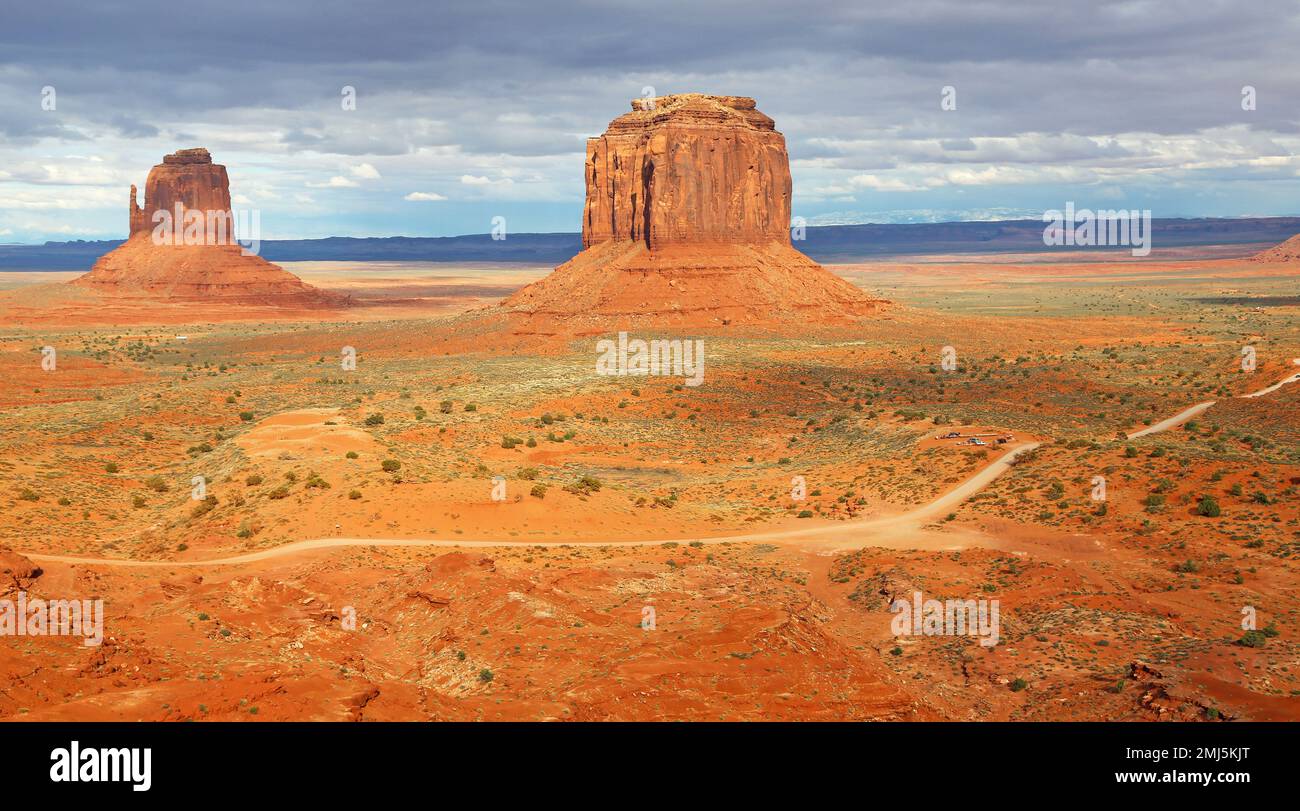 Merric and East Mitten Butte - Monument Valley Stock Photo - Alamy