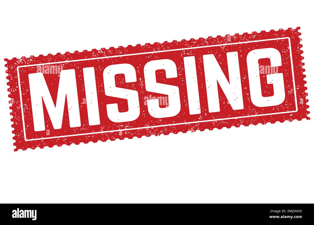Missing grunge rubber stamp on white background, vector illustration ...