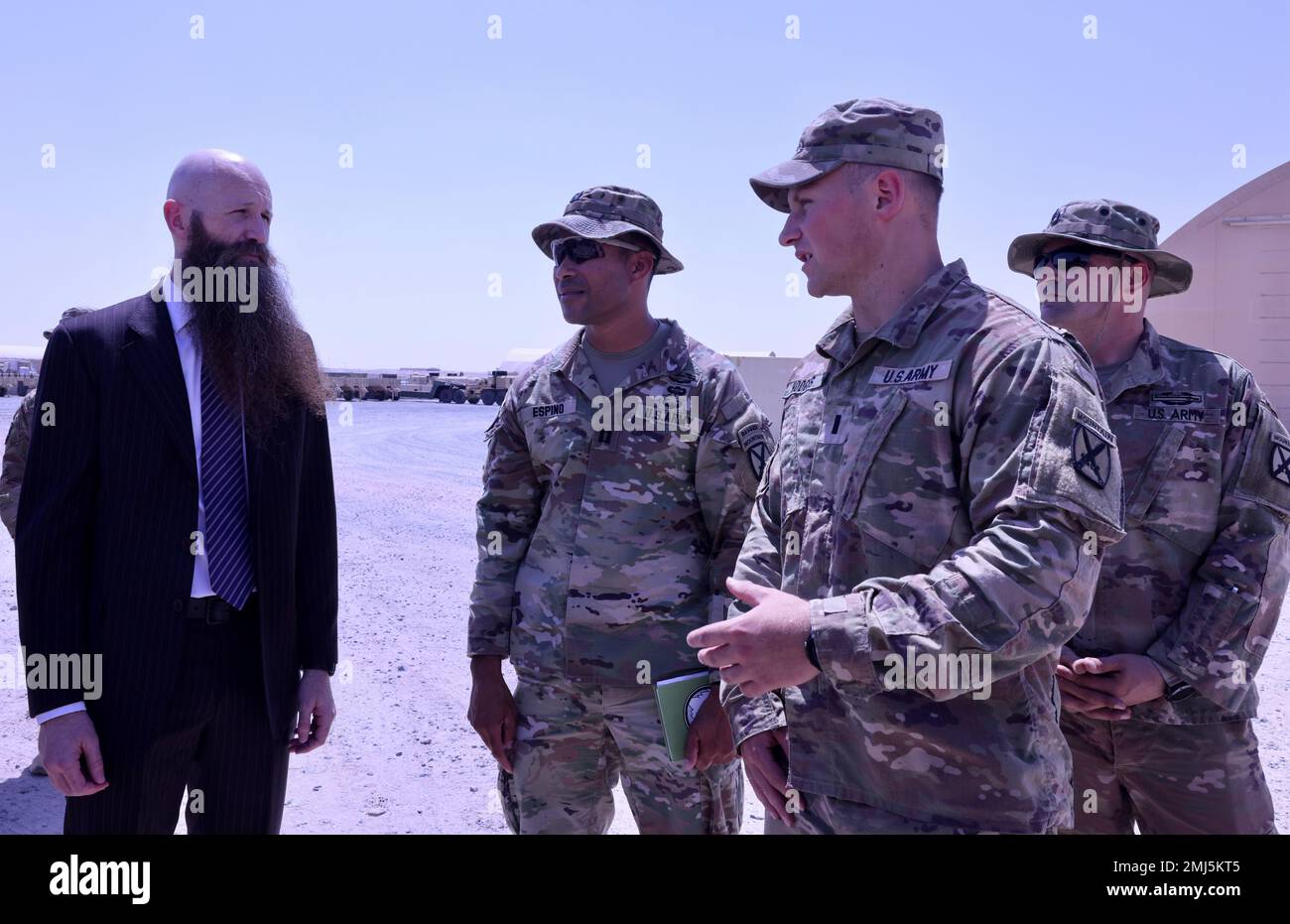 Charge d’Affaires, U.S. Embassy Kuwait, James Holtsnider, speaks with ...