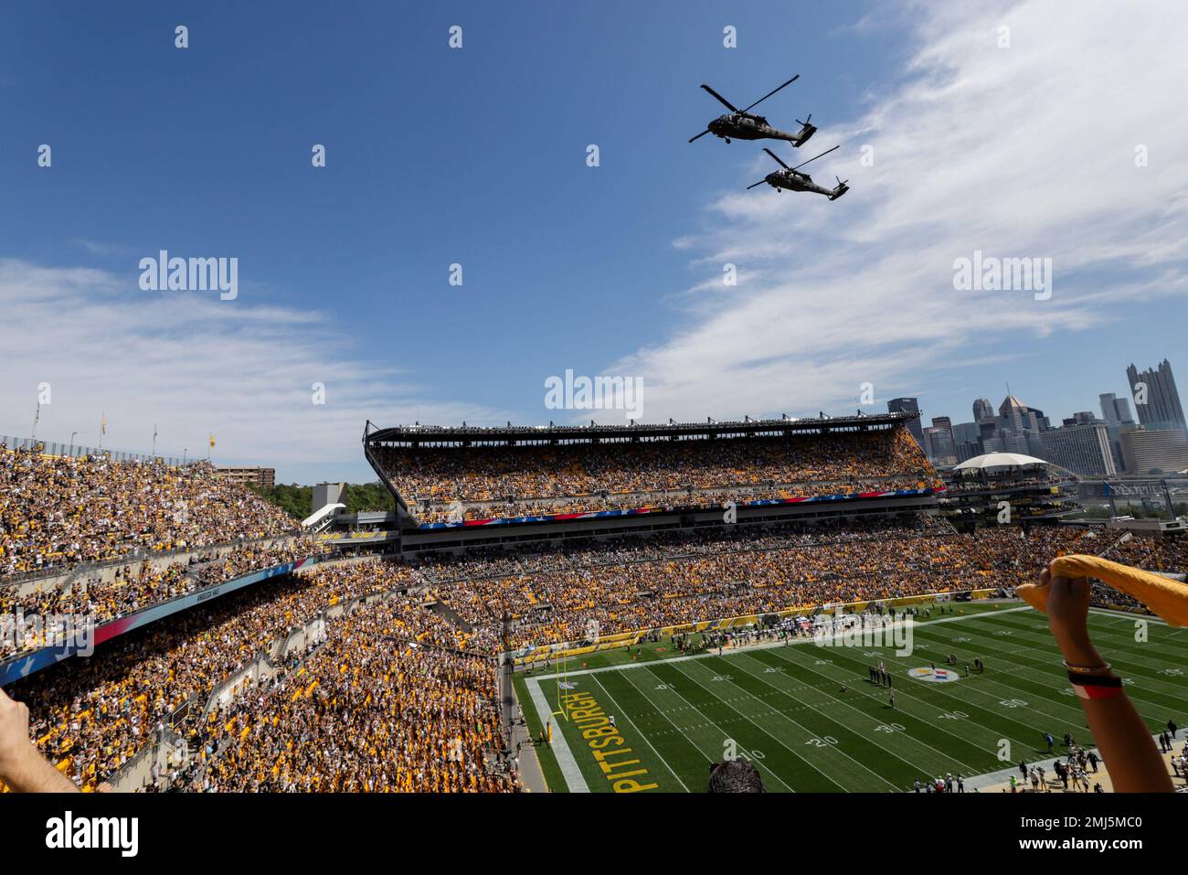 A Military flyover of Heniz Field takes place before an NFL football ...