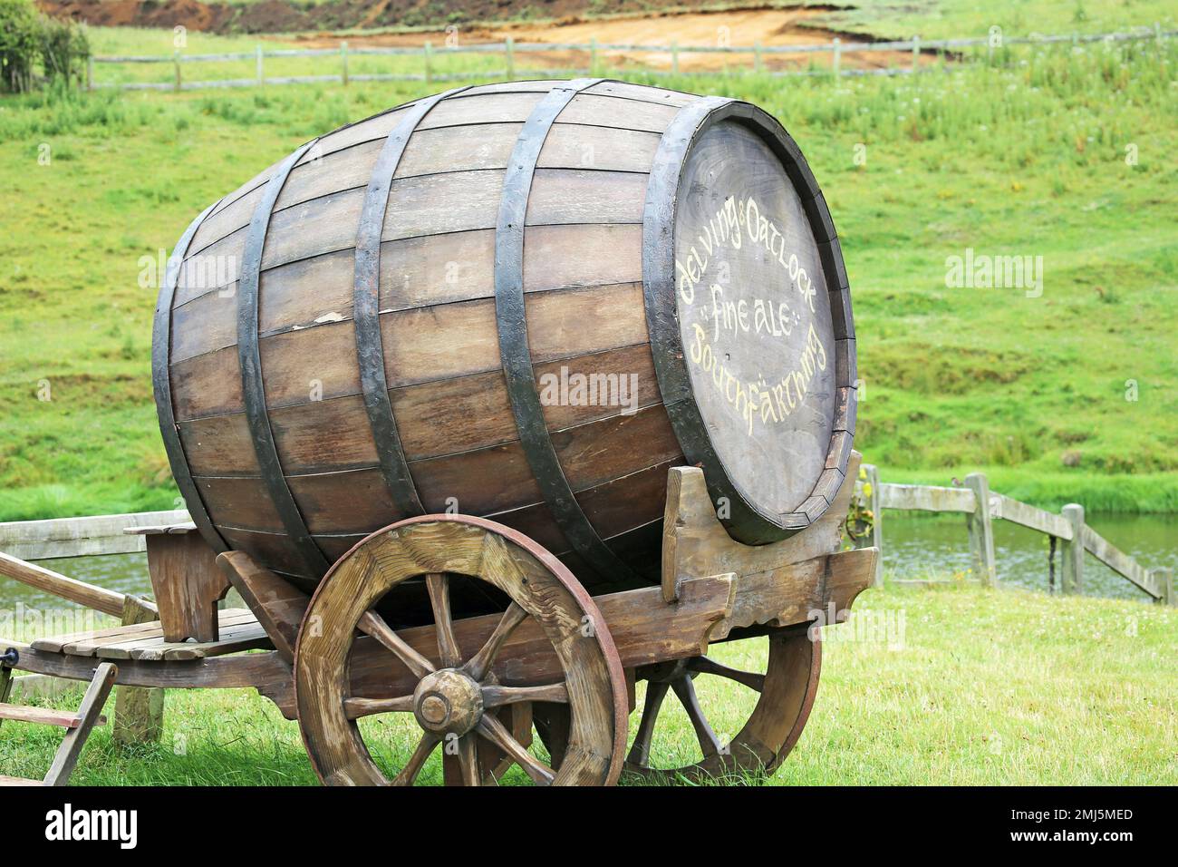 Wooden barrel - Hobbiton - Matamata, New Zealand Stock Photo - Alamy