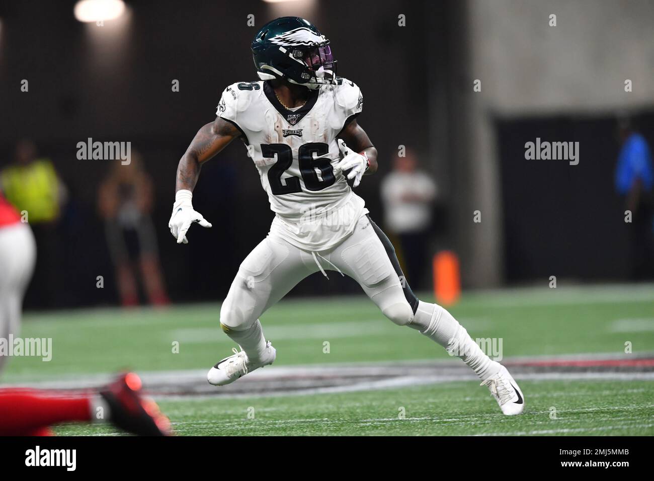 Philadelphia Eagles Running Back Miles Sanders 26 Works Against The