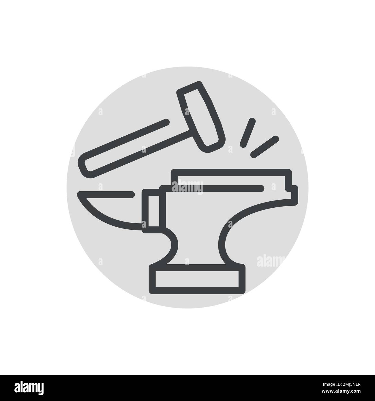 Blacksmith craft сolor line icon. Metal work. Pictogram for web page ...