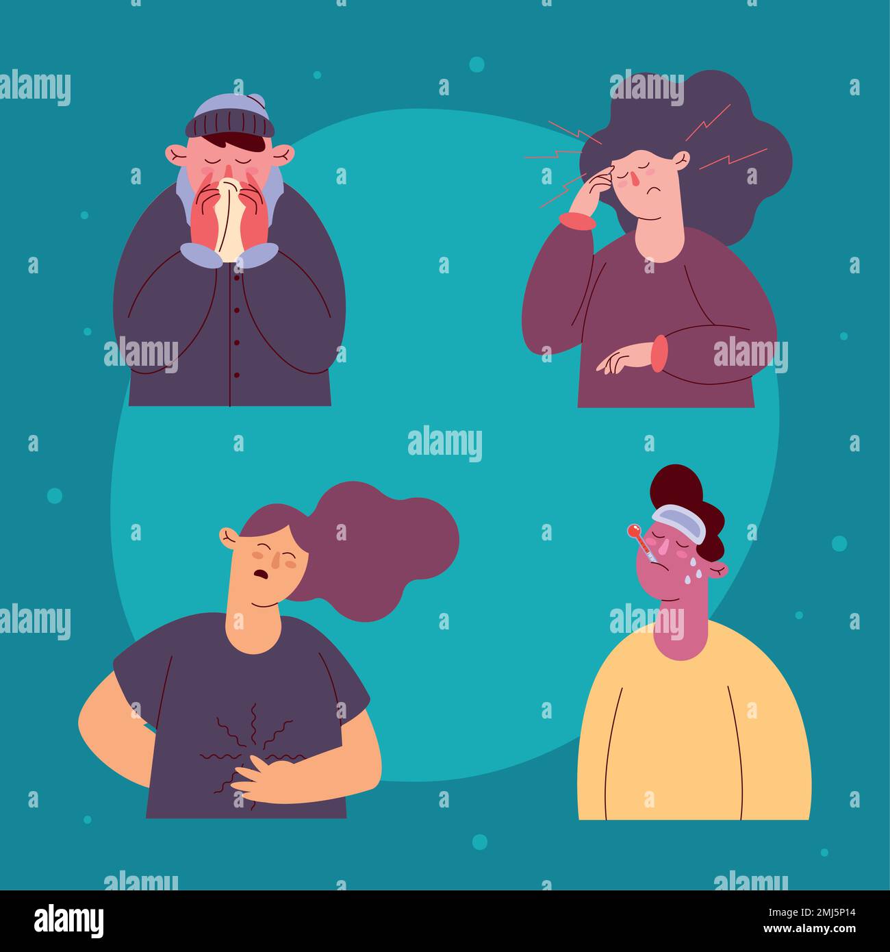 Four symptoms Stock Vector Images - Alamy