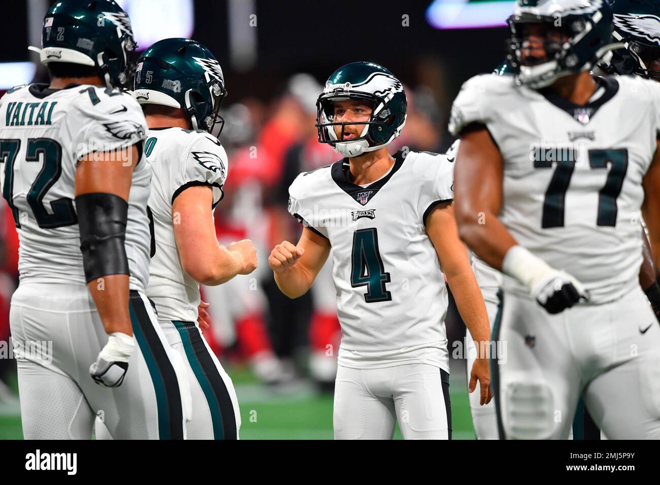 Philadelphia Eagles kicker Jake Elliott (4) celebrates a field goal ...