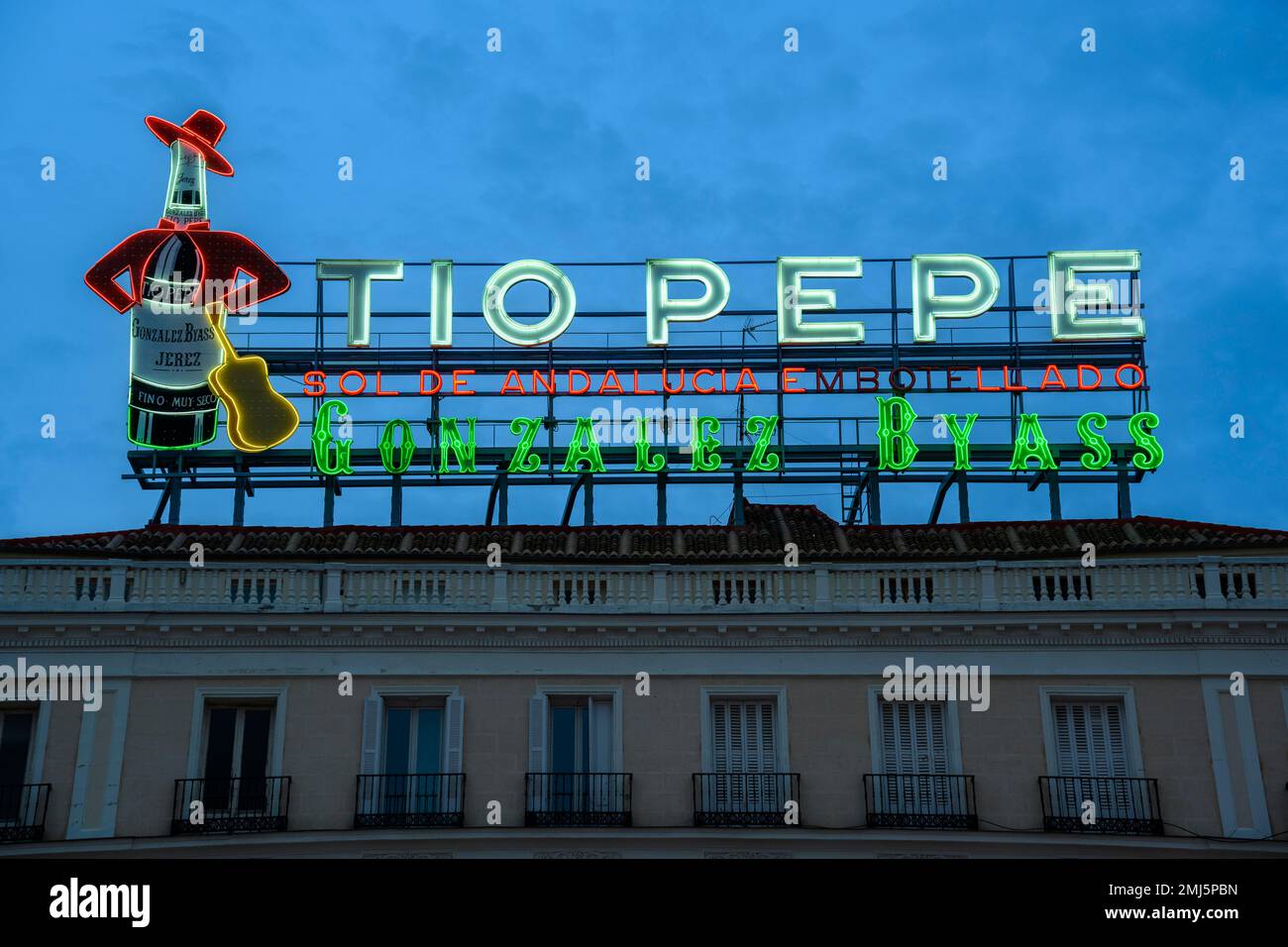 Tio Pepe sign in Puerta del Sol, Madrid, Spain Stock Photo - Alamy