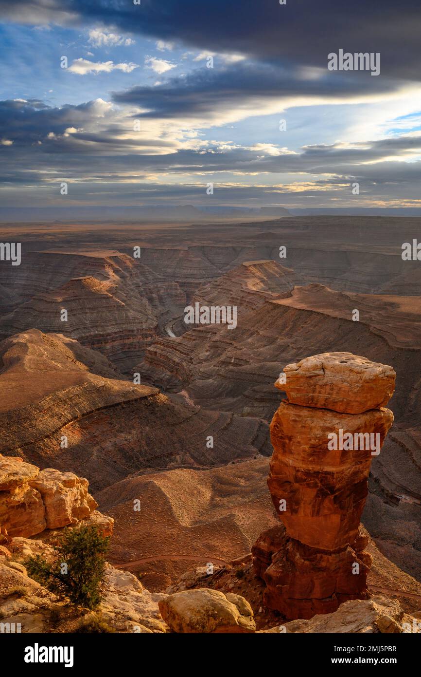 View to the San Juan River and Monument Valley from Muley Point on ...