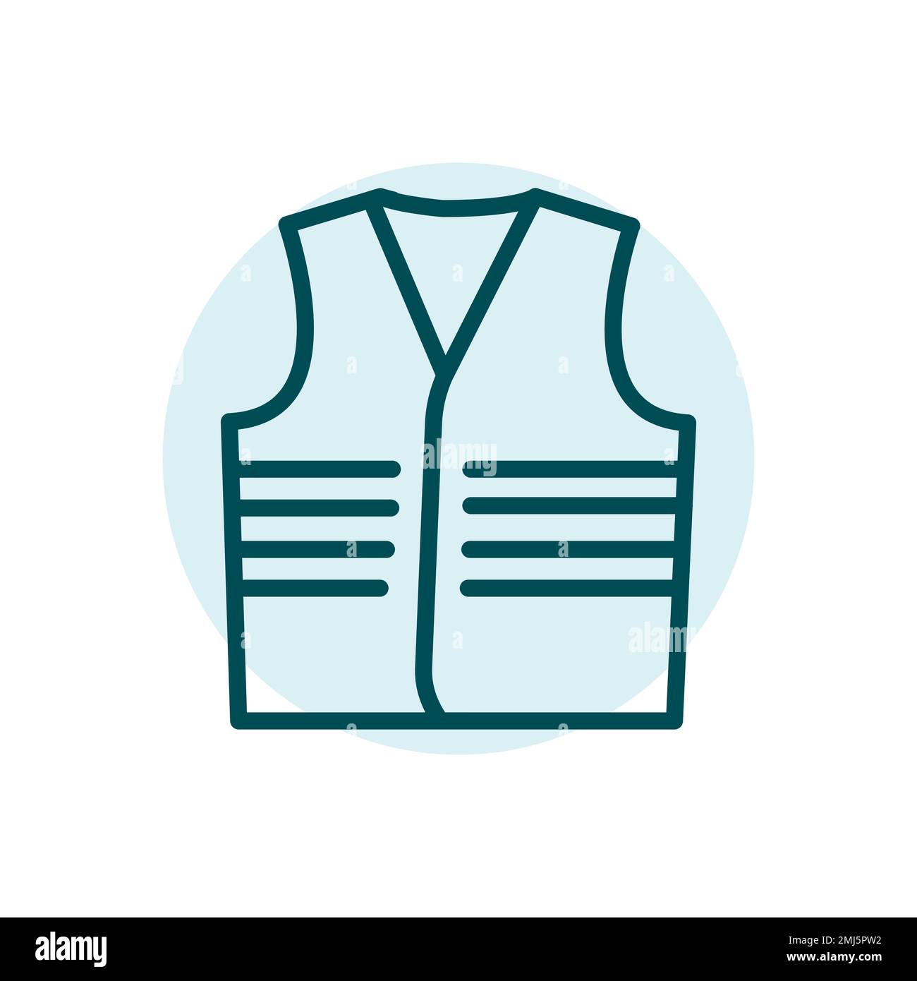 Protective waistcoat black line icon. Safety uniform. Safety clothing ...