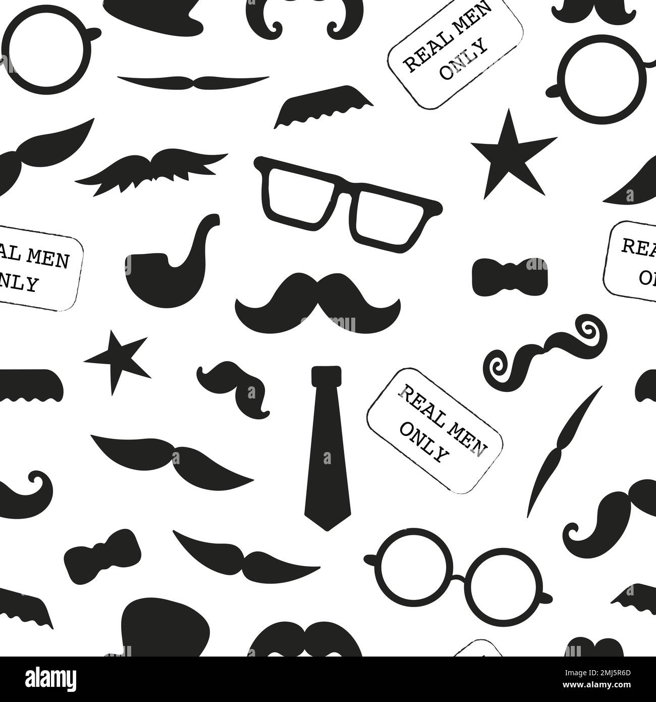 Vector seamless pattern of photo booth props. Repeating background of ...