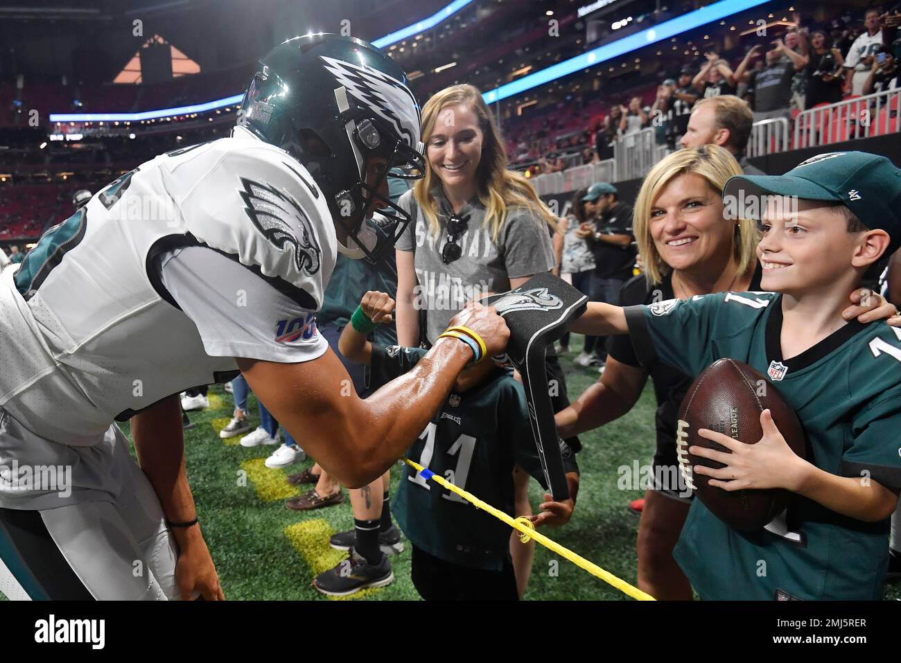 Philadelphia Eagles wide receiver Mack Hollins (16) fist bumps a eagles ...