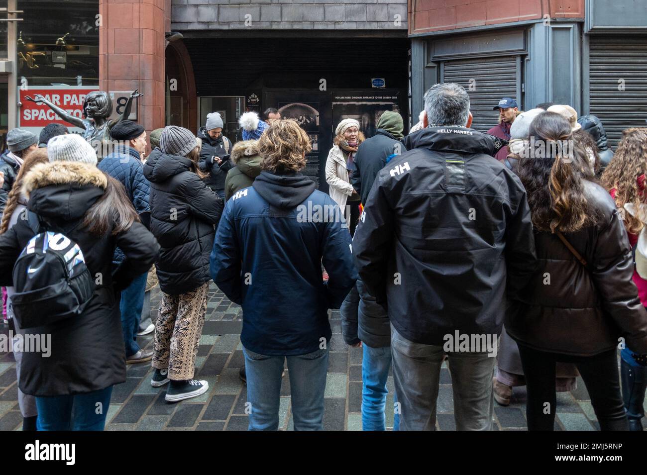 Outside the original entrance to the Cavern Club on Mathew Street in ...