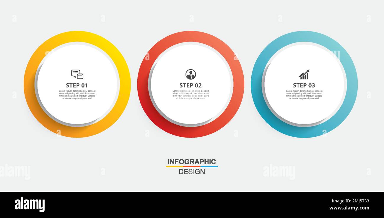 Infographics circle timeline with 3 number data template. Vector ...