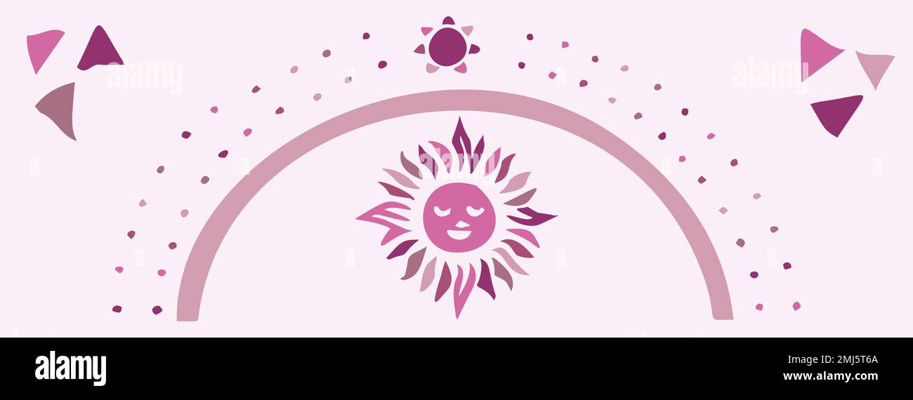 Whimsical kiddie rainbow vector illustration set. Simple sky motif for ...