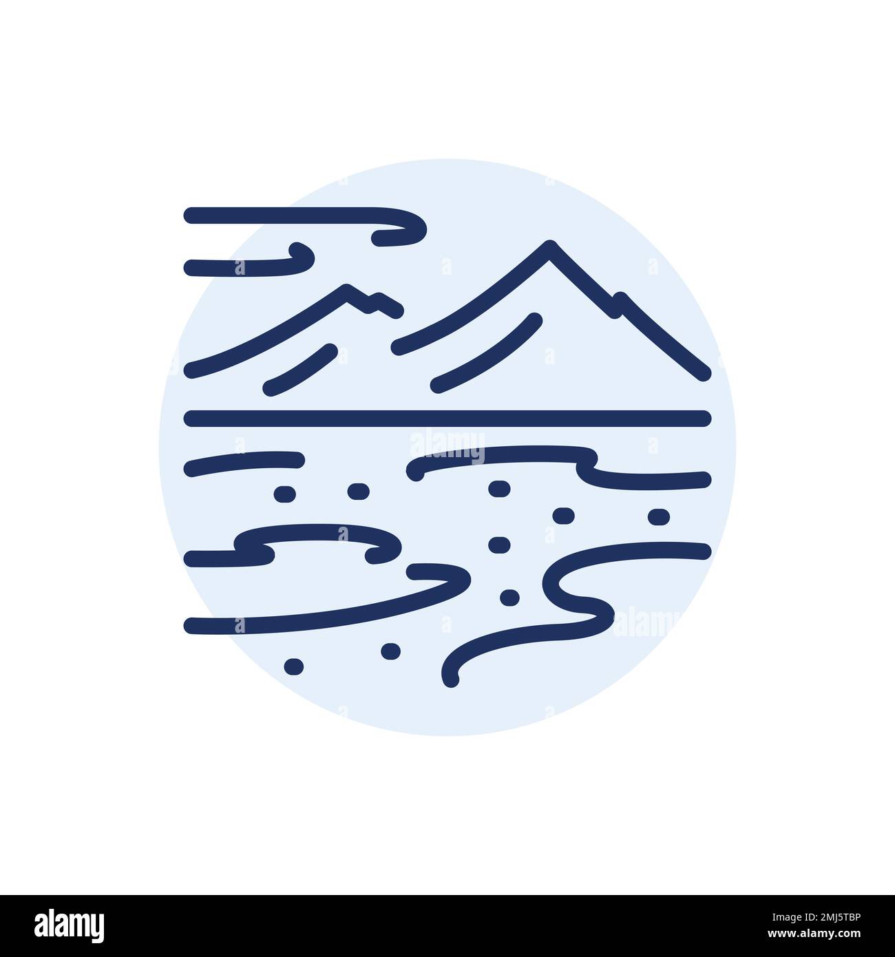 Arctic black line icon. Nature landscape. Pictogram for web page Stock ...