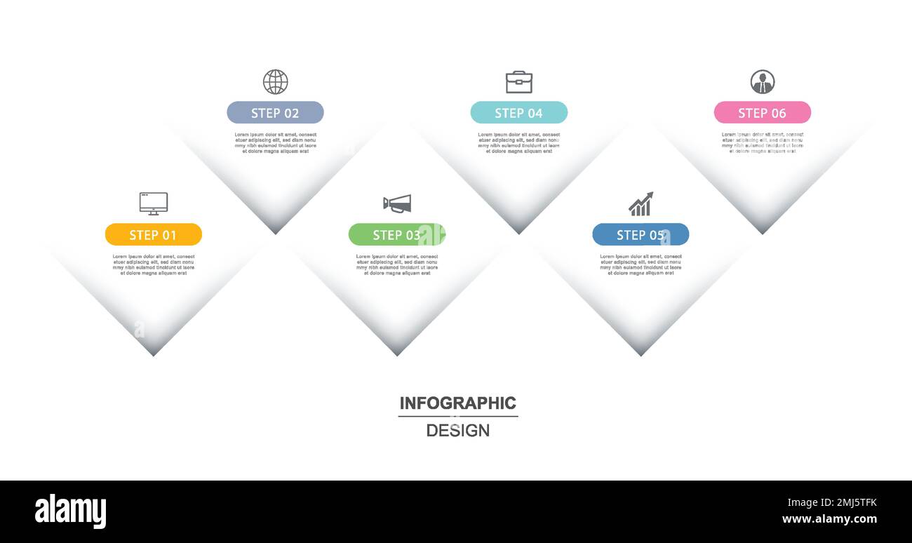 6 data infographics square diamond shape index template. Vector ...
