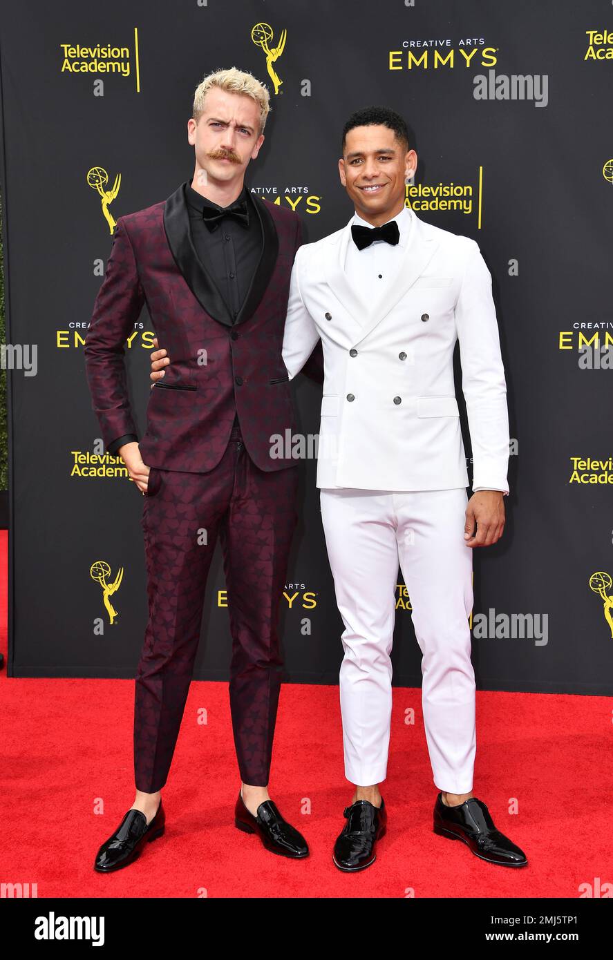 Drew Bender, left, and Charlie Barnett arrive at night two of the ...