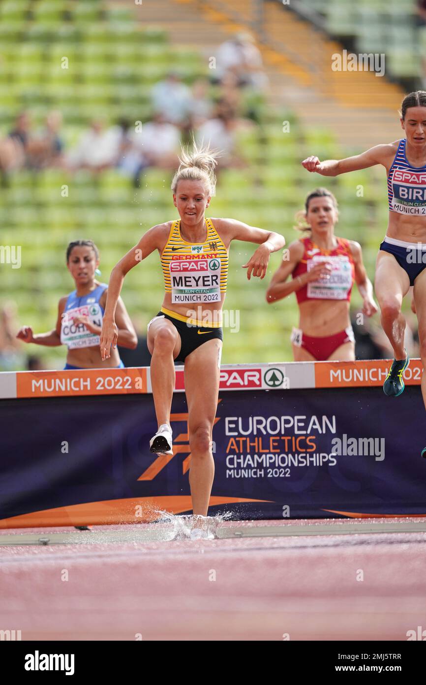 Lea MEYER participating in the 3000m steeplechase of the European ...
