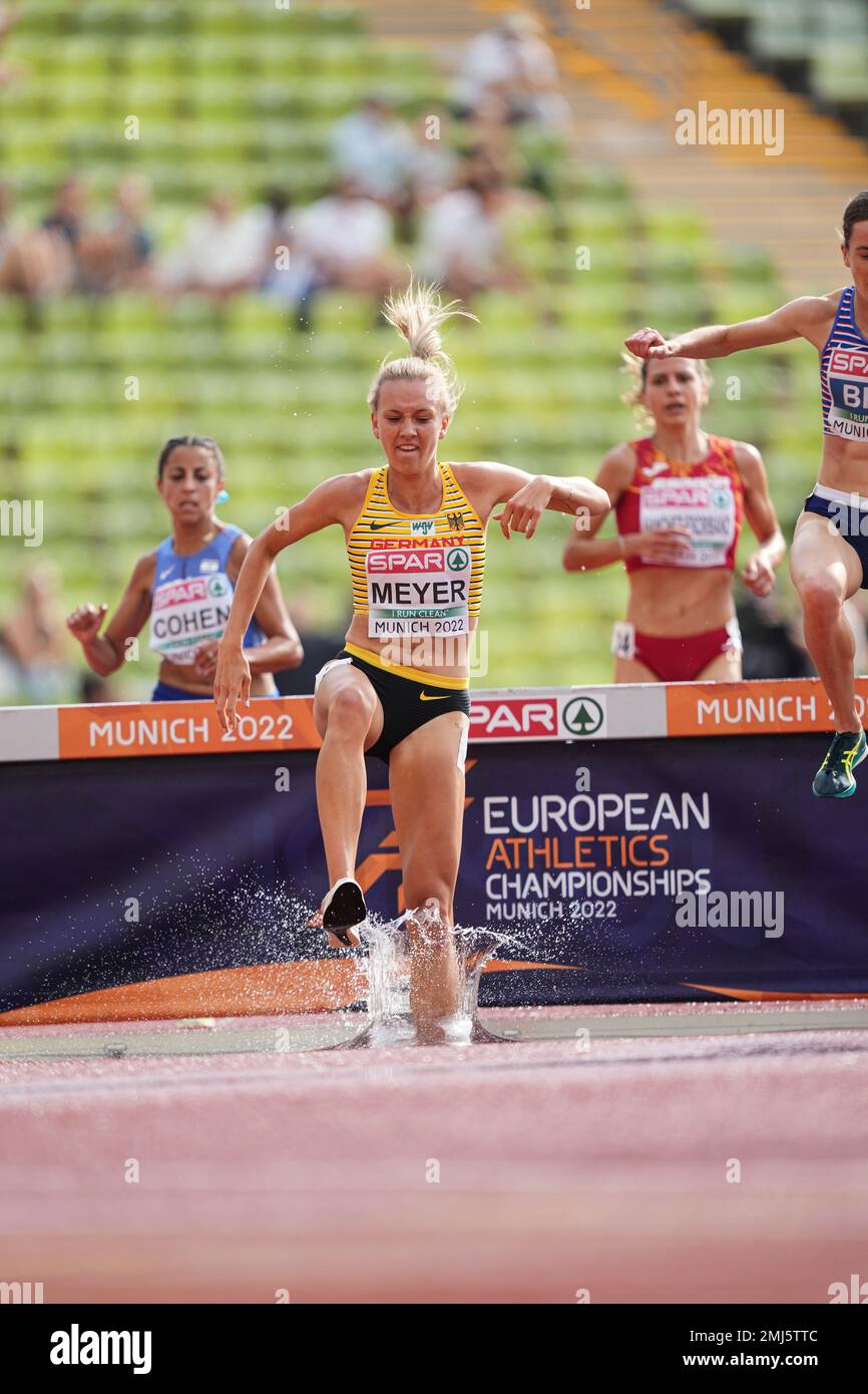 Lea MEYER participating in the 3000m steeplechase of the European ...
