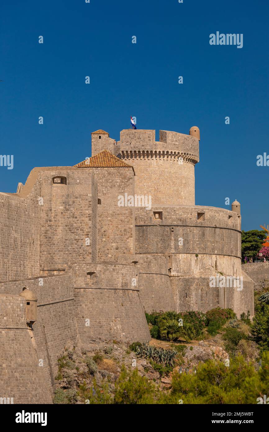 DUBROVNIK, CROATIA, EUROPE - The Minceta Tower, walled fortress city of ...