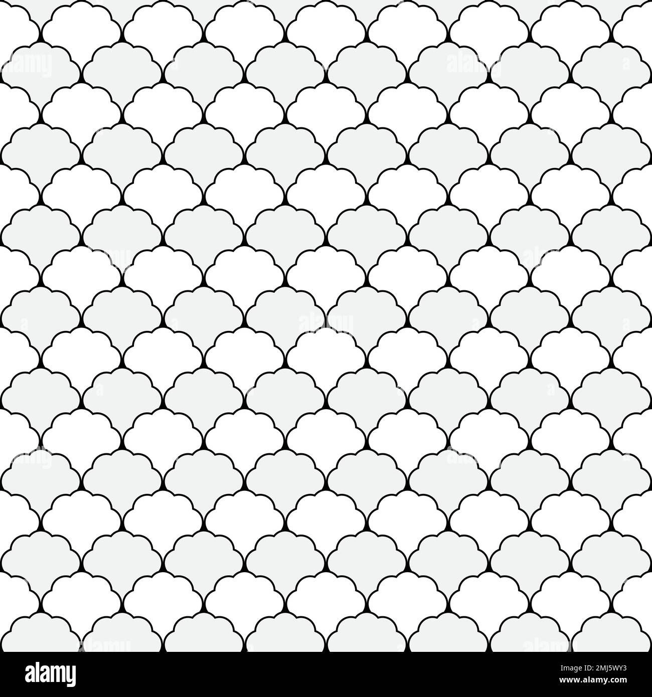 Fish scale seamless pattern. Traditional chinese sea wave ornament ...