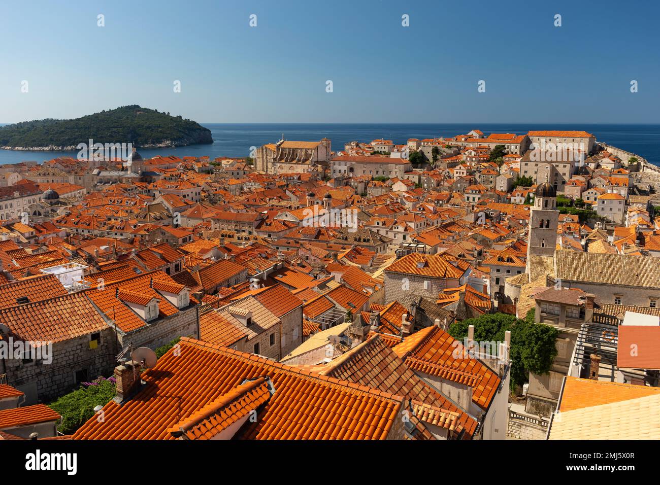 DUBROVNIK, CROATIA, EUROPE - The walled fortress city of Dubrovnik on ...