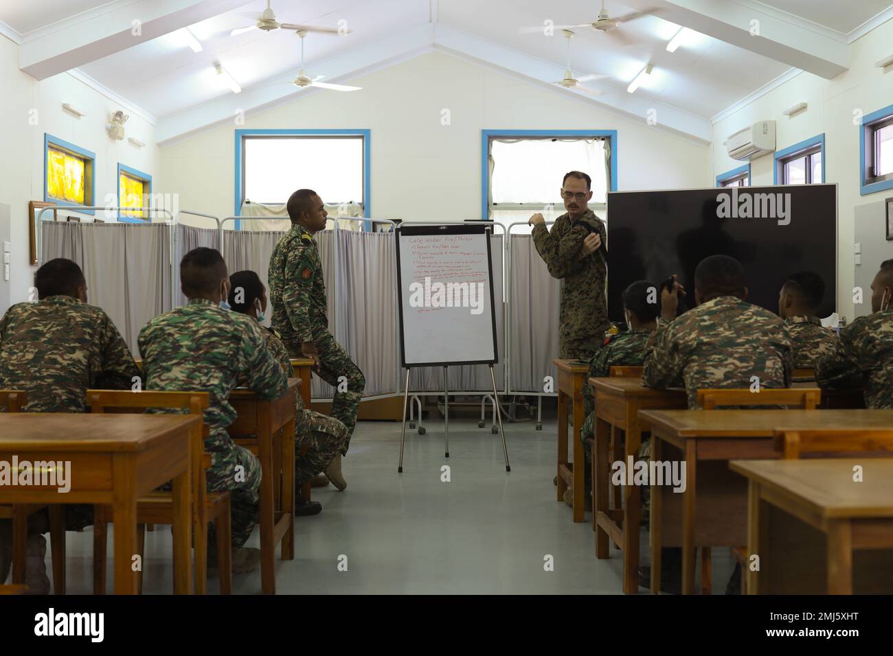 U.S. Navy Hospital Corpsman 2nd Class George Merritt, a preventative ...