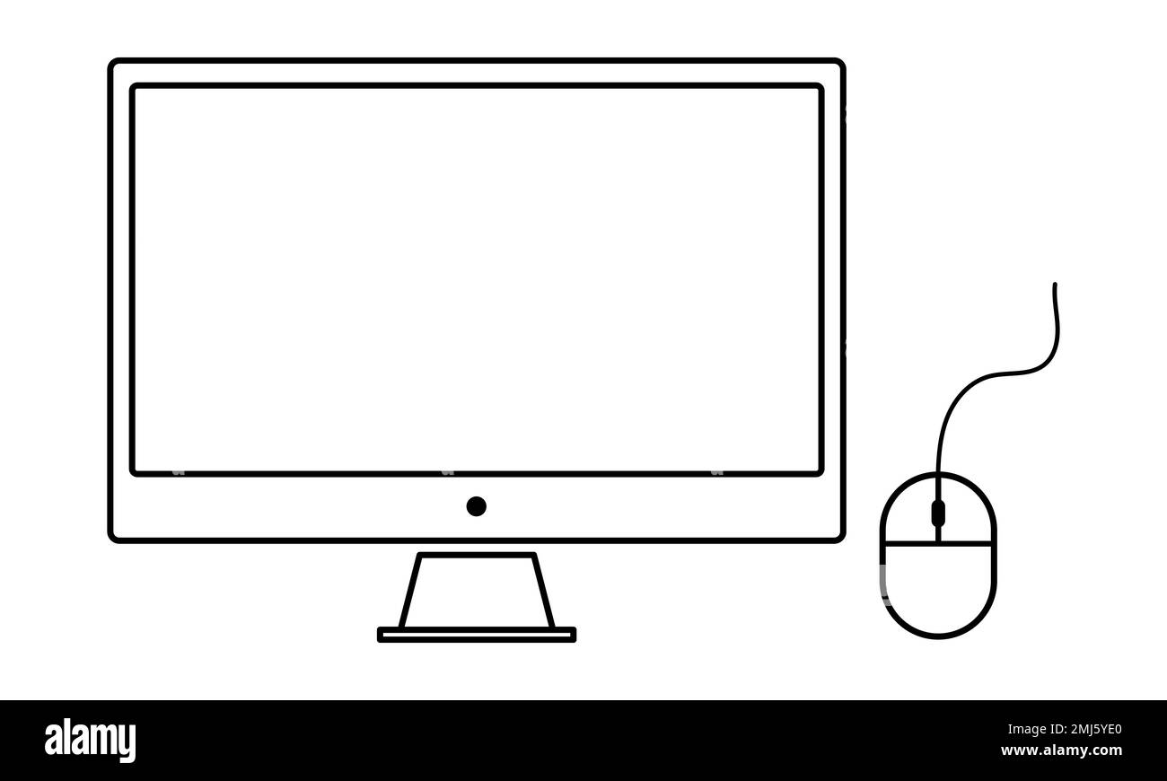 Computer monitor thin line icon. Design can use for web and mobile app. Vector illustration ...
