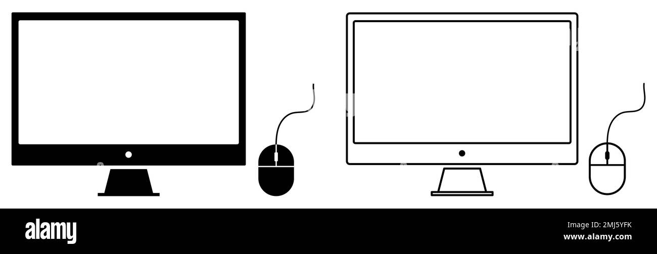 Desktop computer icon set. Design can use for web and mobile app ...