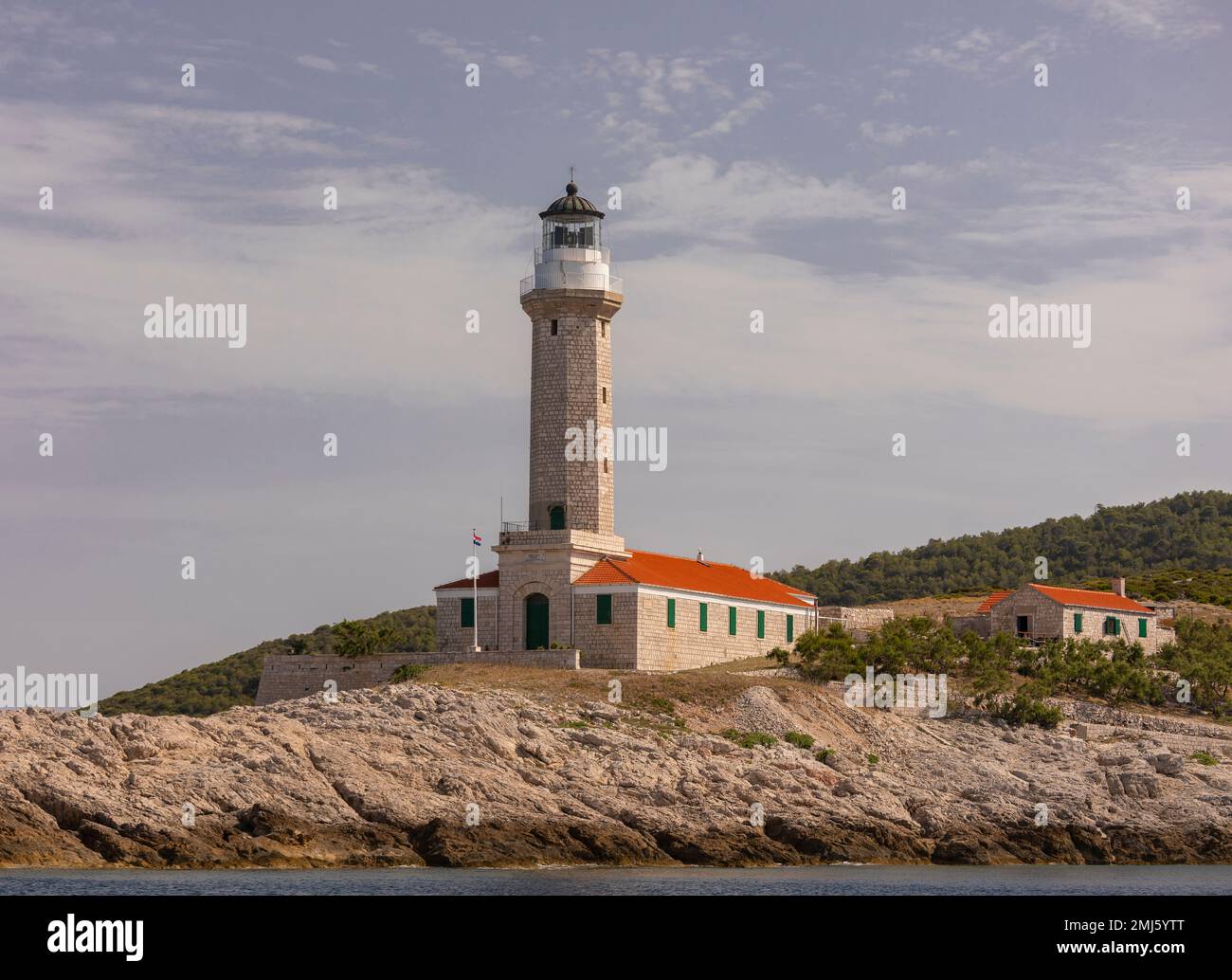 ISLAND OF VIS, CROATIA, EUROPE - Stoncica lighthouse, built 1865 on ...