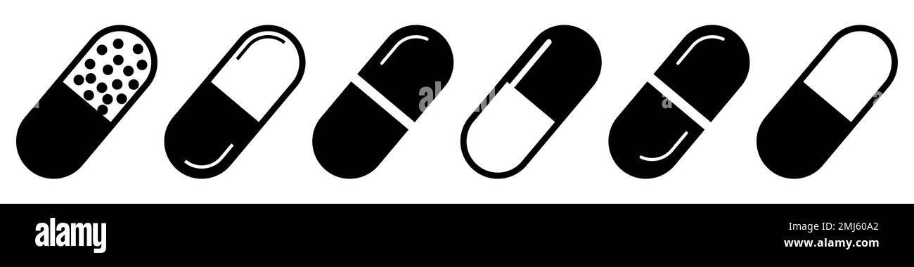 Set of capsule icon. Medicine signs. Vector illustration Stock Vector ...