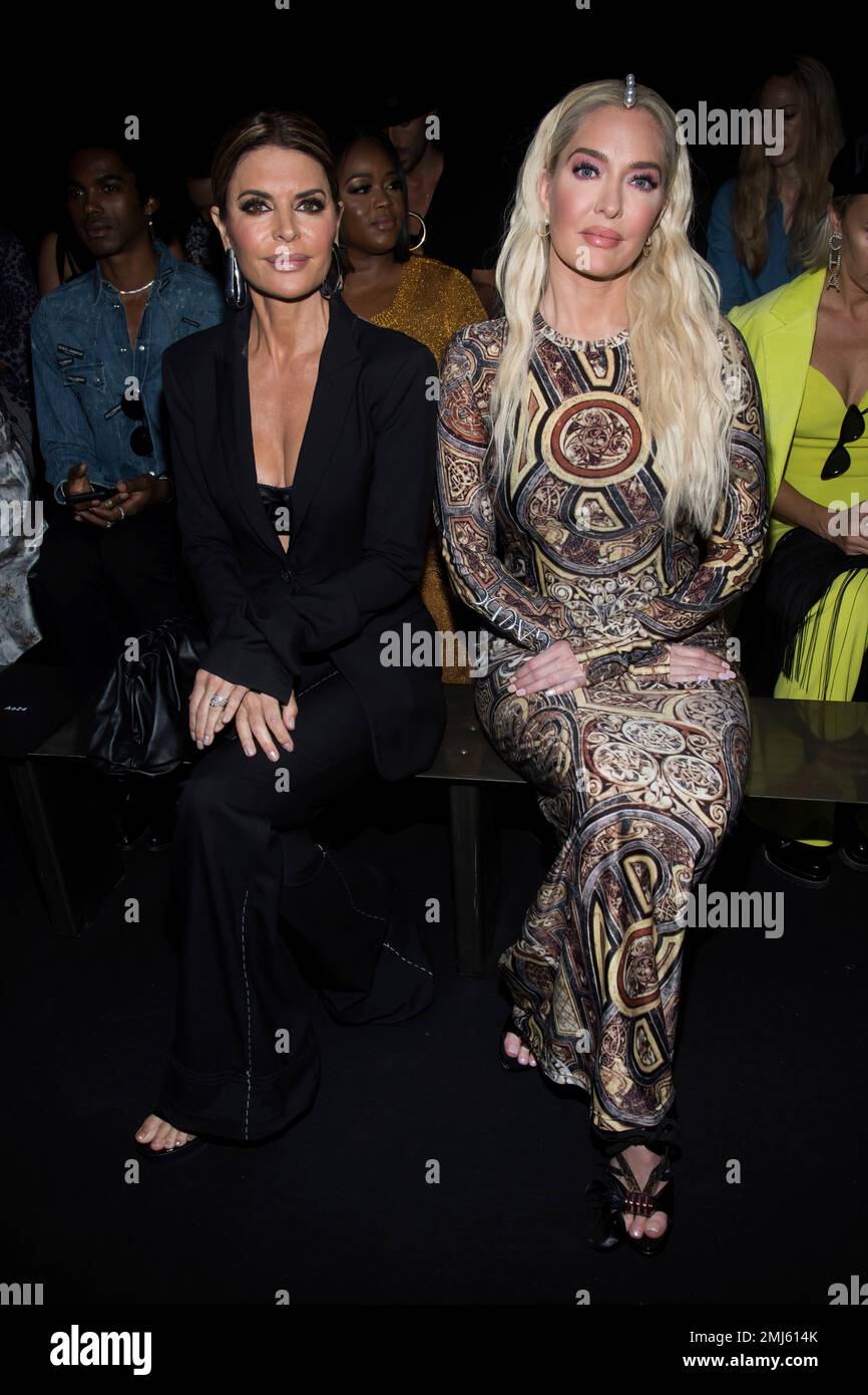 Lisa Rinna, left, and Erika Jayne attend the Vera Wang show during Fashion Week on Tuesday, Sept ...