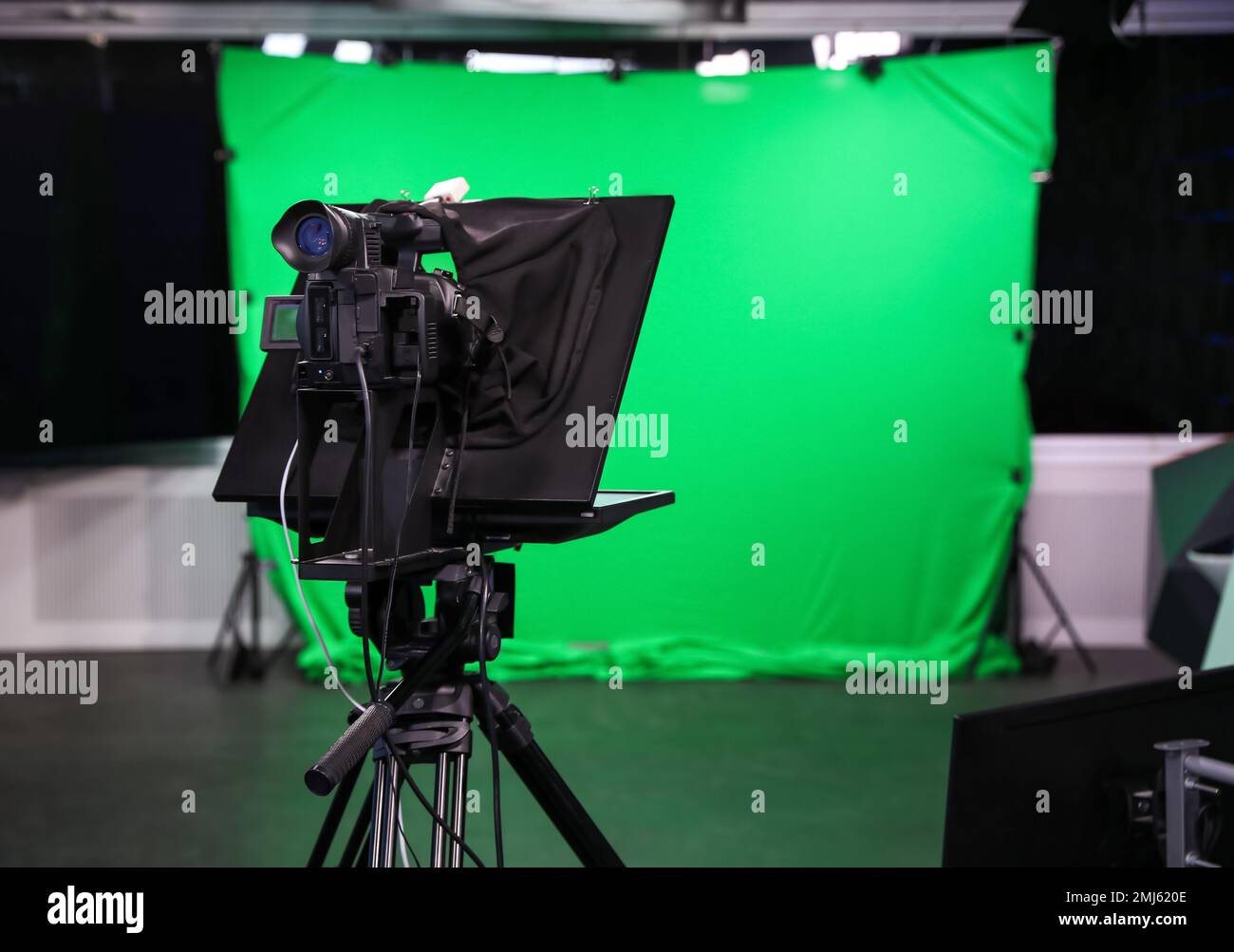 Modern video recording studio with professional equipment, focus on ...