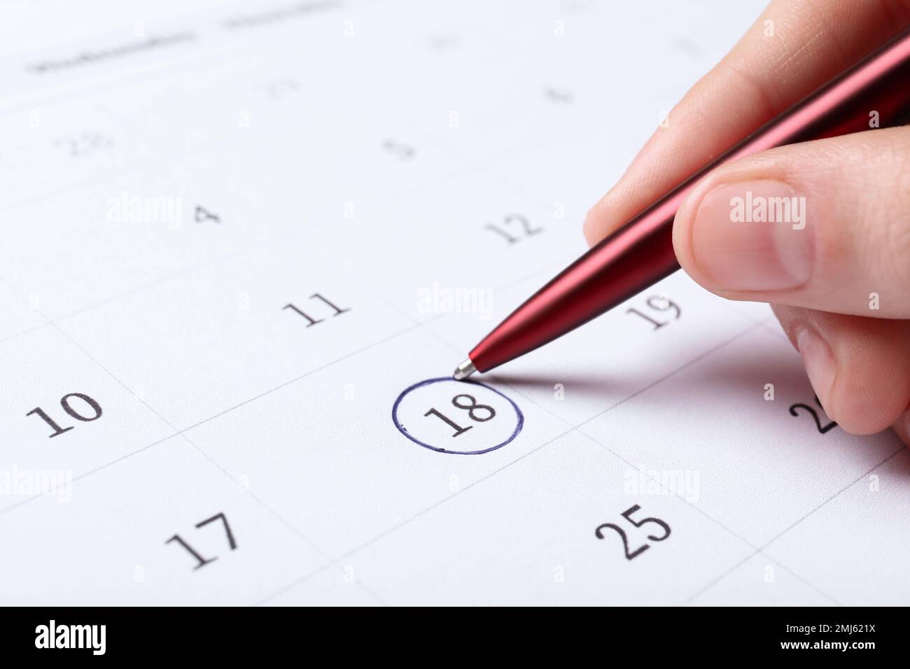 Mark birthday in month calendar hi-res stock photography and images - Alamy