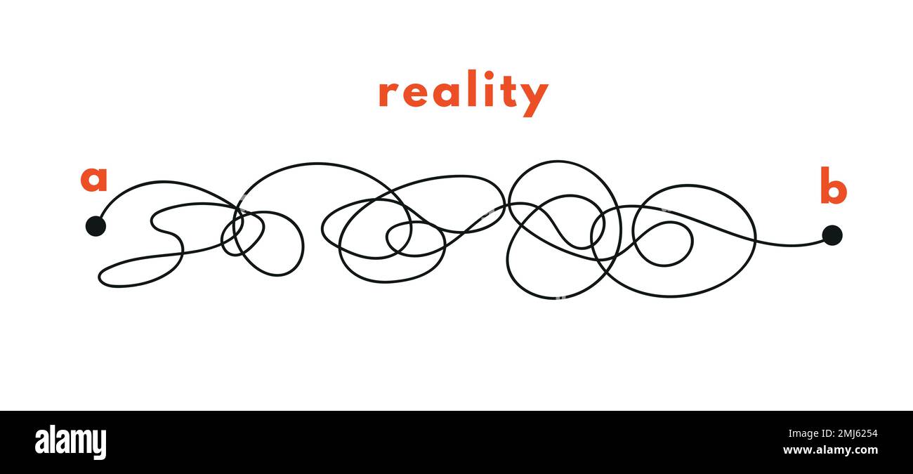 Path concept. Plans in real life. Point b and a. Find real way distance ...