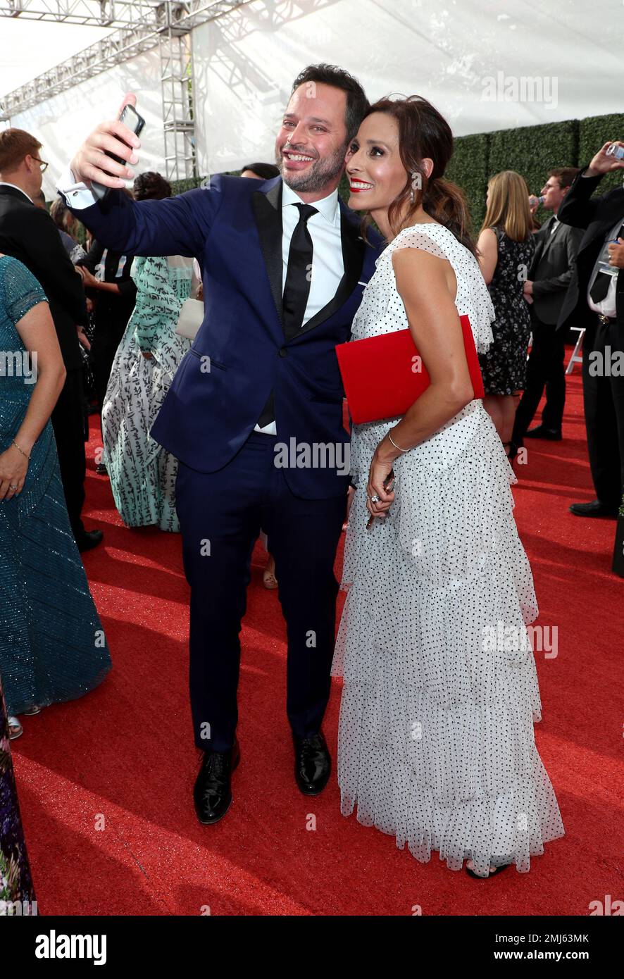 Nick Kroll, left, and Meagan Herrera-Schaaf arrive at night one of the ...
